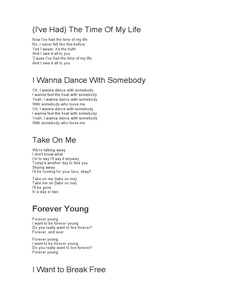 Iconic 80s Song Lyrics Collection | PDF | Poetry