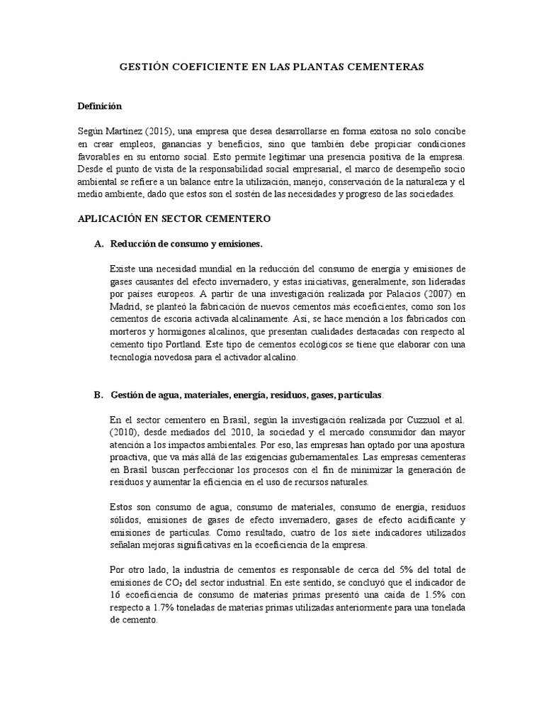 Gestion Industria Cementera | PDF | Cemento | Energía renovable