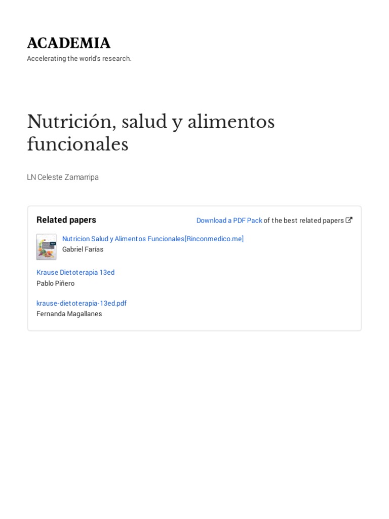 Nutricion Salud y Alimentos Funcionales Medilibros - Com 1-With-cover-page-V2 | PDF | Alimentos ...