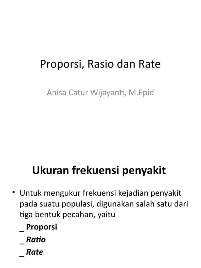 Proporsi, Rasio, Rate | PDF