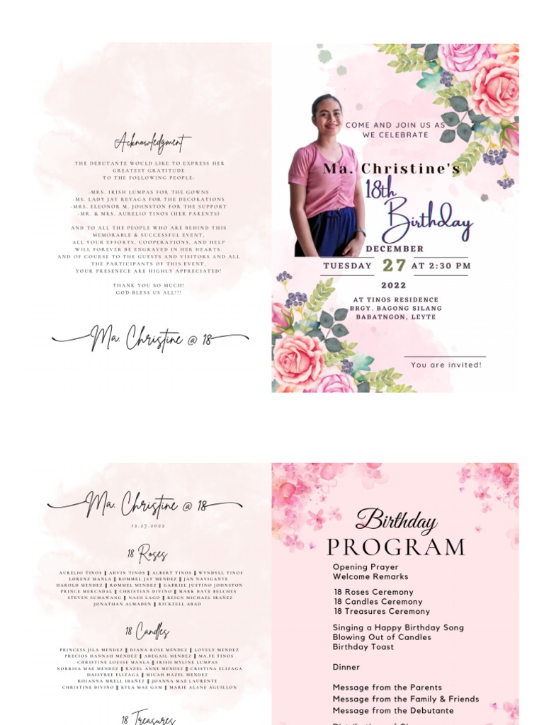 18th Bday Programme | PDF