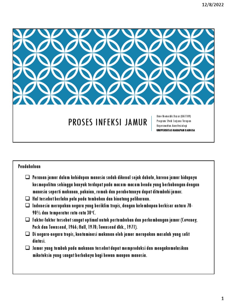 Proses Infeksi Jamur pada Manusia | PDF