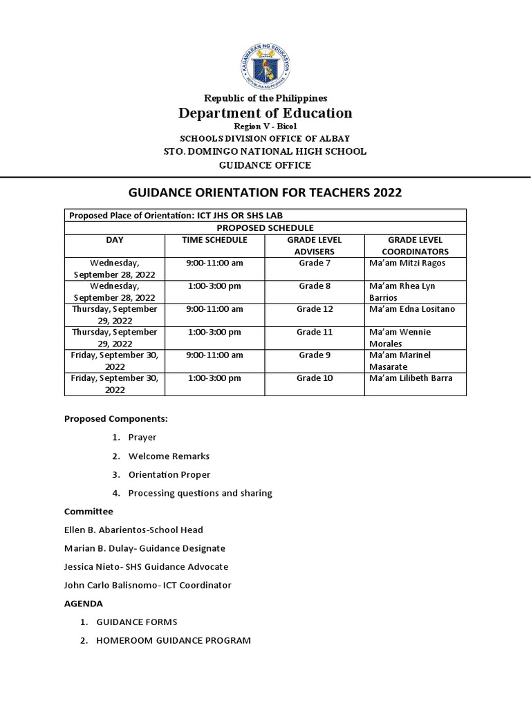 Guidance Orientation For Teachers | PDF | School Counselor | Teachers