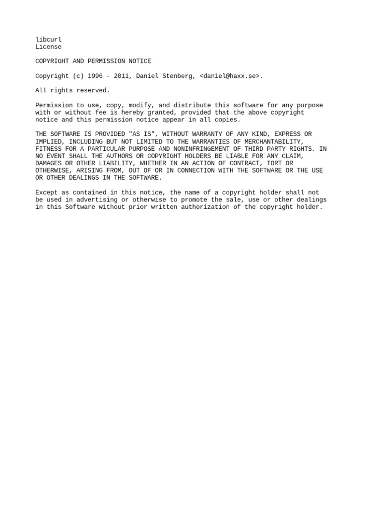 LICENSE Curl | PDF