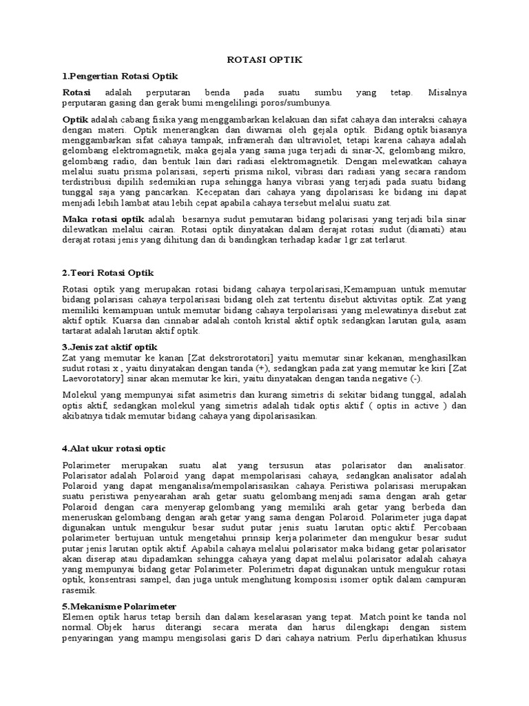 Rotasi Optik | PDF | Metode & Bahan Ajar | Sains & Matematika