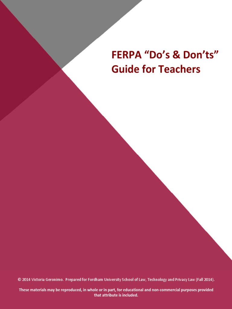 FERPA-DOs and DONTs For Teachers | PDF | Privacy | Educational Technology