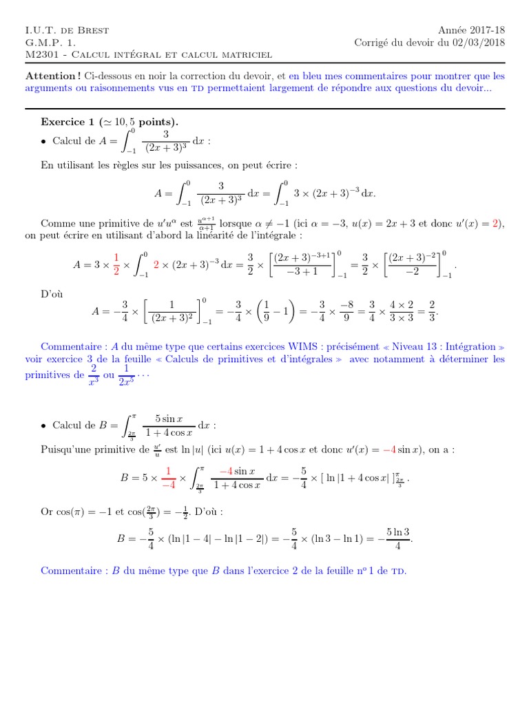 DS1 Int Correction-2 | PDF | Physique théorique | Analyse mathématique