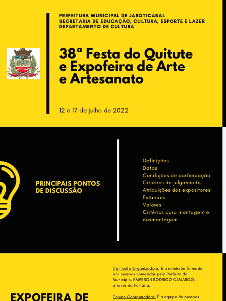 38 Festa Do Quitute e Expofeira de Arte e Artesanato | PDF | As artes