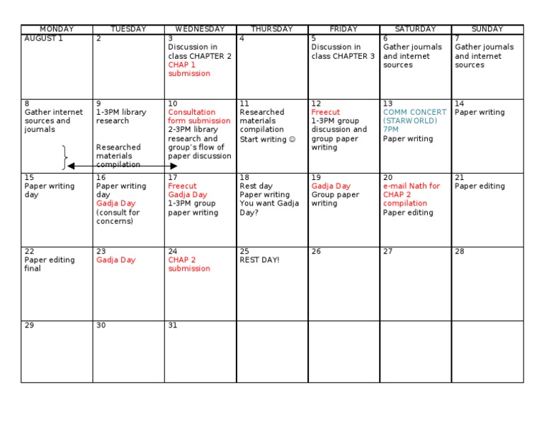 Thesis Calendar | PDF | Foreign Language Studies | Home & Garden