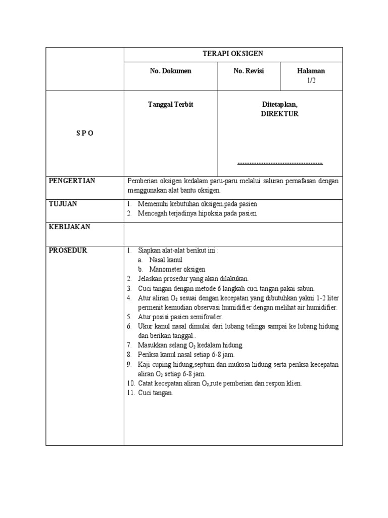 Spo 3 Terapi Oksigen | PDF