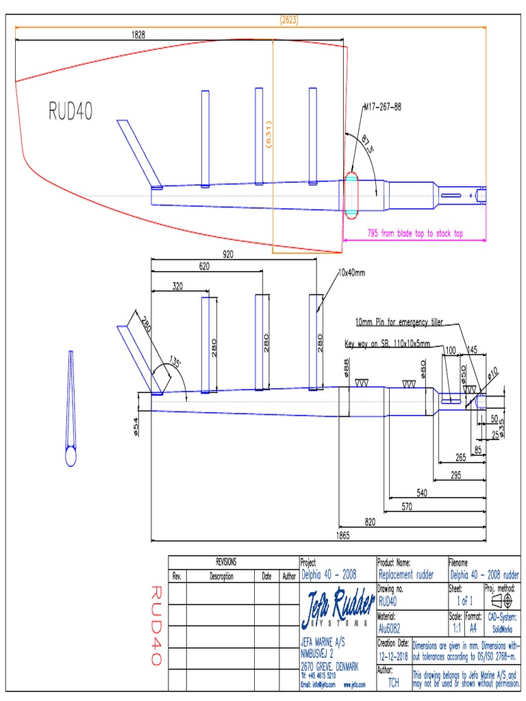 Delphia 40 - 2008 Replacement Rudder | PDF