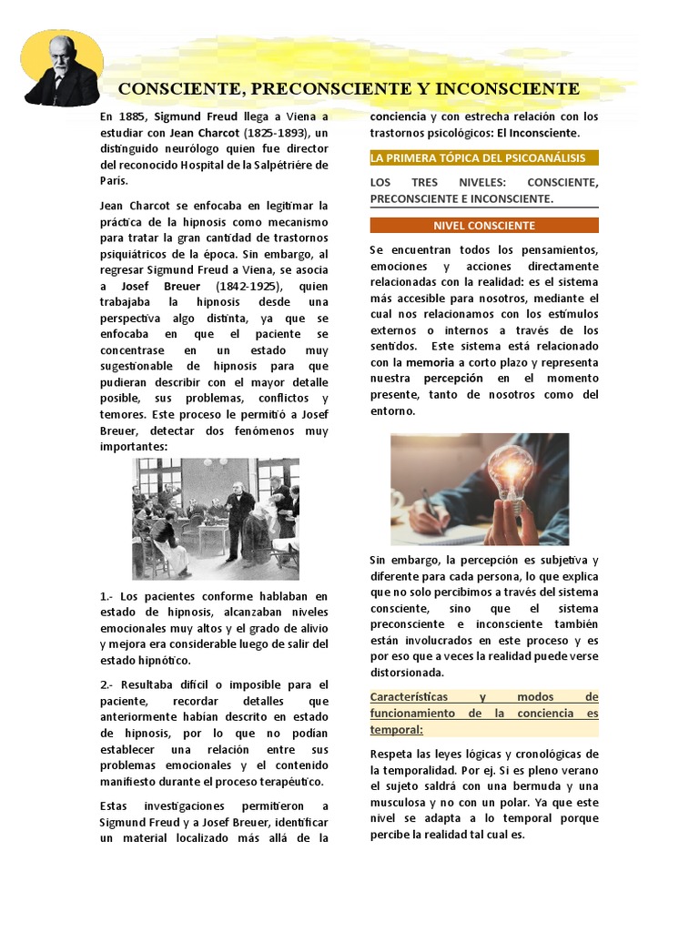 Inconsciente, Preconsciente y Consciente | PDF | Mente inconsciente ...