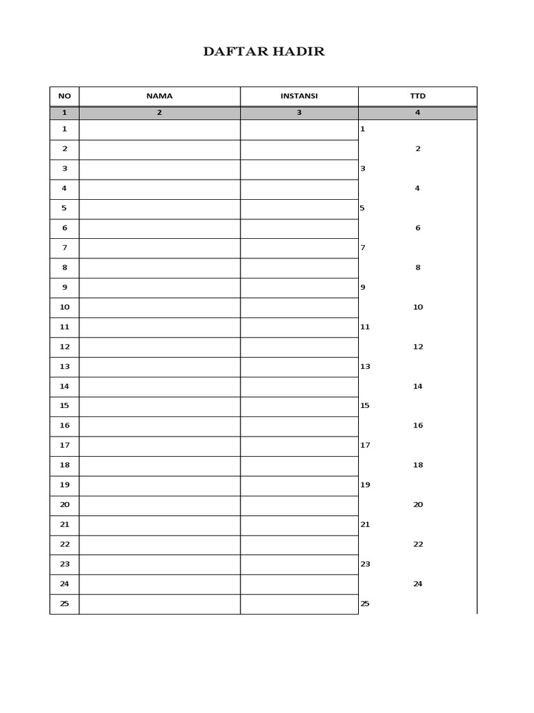 Blangko Absensi | PDF