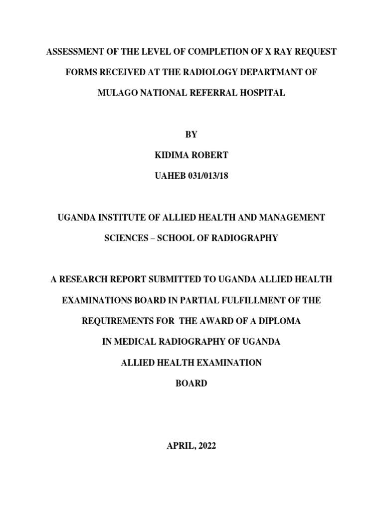 KIDIMA ROBERT Report | Download Free PDF | Radiology | Medical Imaging