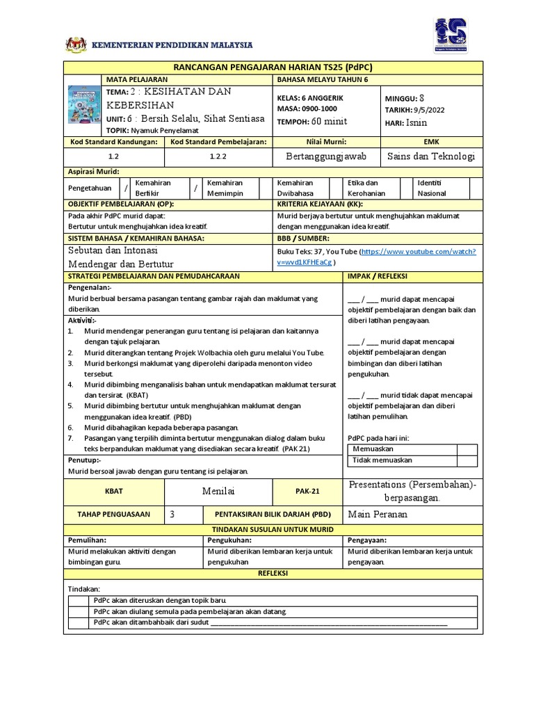 BM THN 6 TS25 (Unit 6) | PDF | Karier & Perkembangan