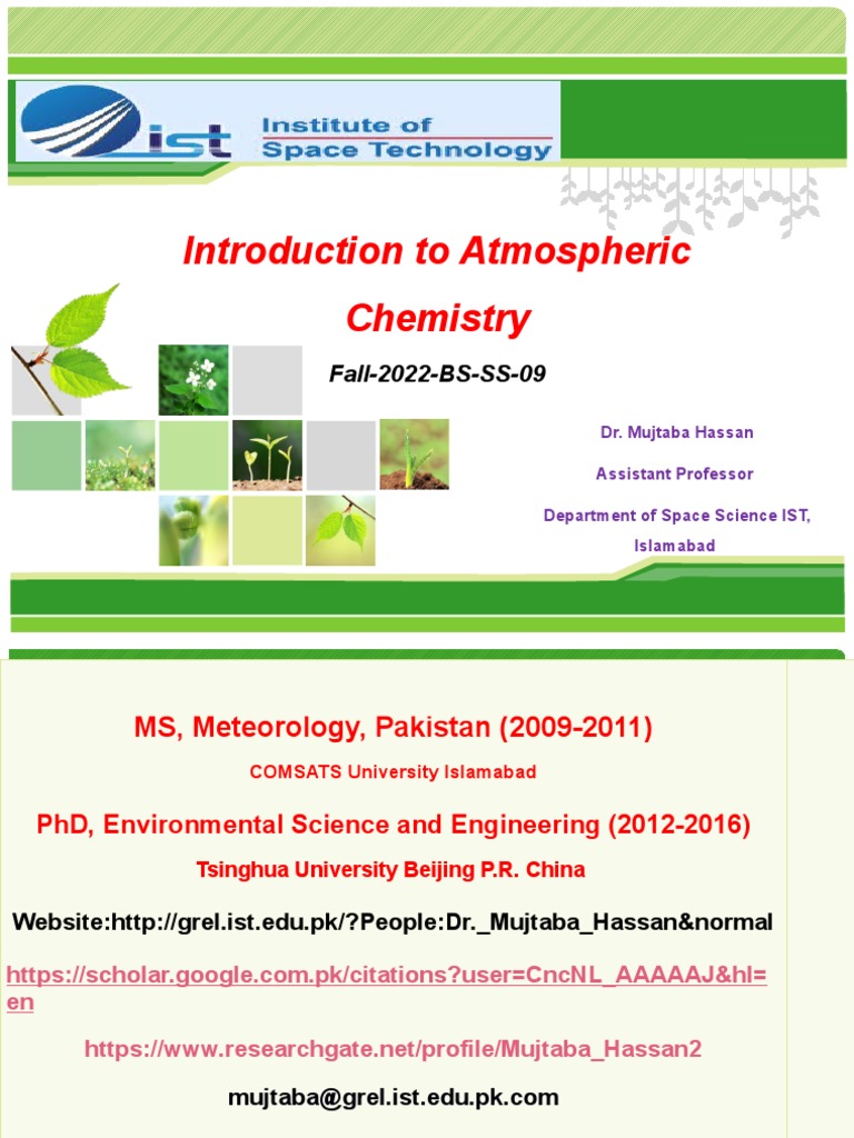 Introduction to Atmospheric Chemistry | PDF | Atmosphere Of Earth ...