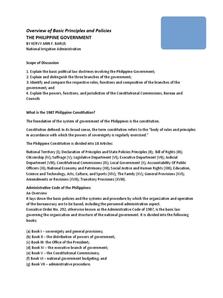 A Comprehensive Overview of the Philippine Government: Its ...