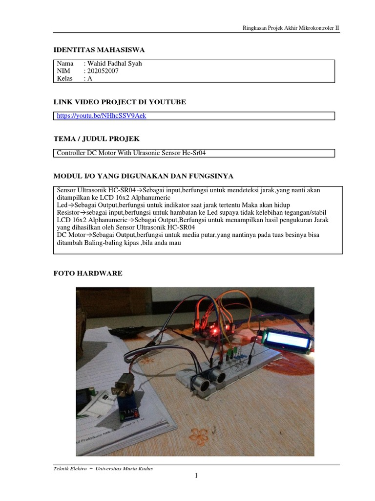 Wahid Fadhal Syah - Ringkasan Projek UC2. | PDF