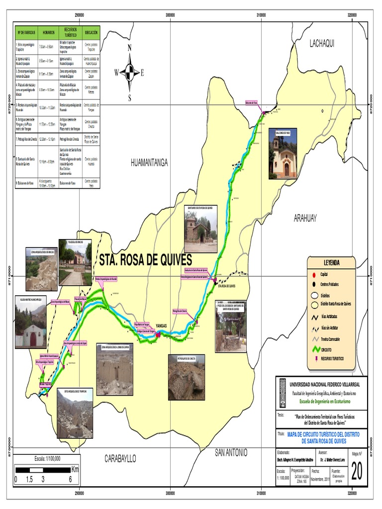 Mapa de CIRCUITOS Turisticos SANTA ROSA DE QUIVES | PDF