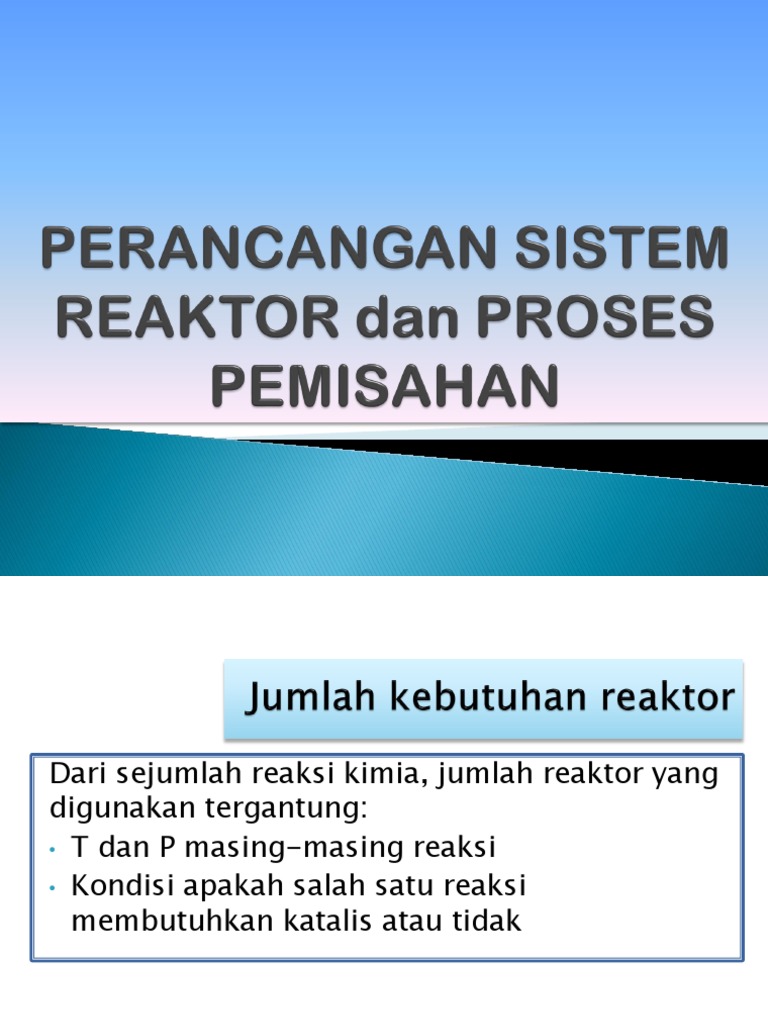 4 Reaktor Dan Sistem Recycle | PDF | Metode & Bahan Ajar | Sains ...