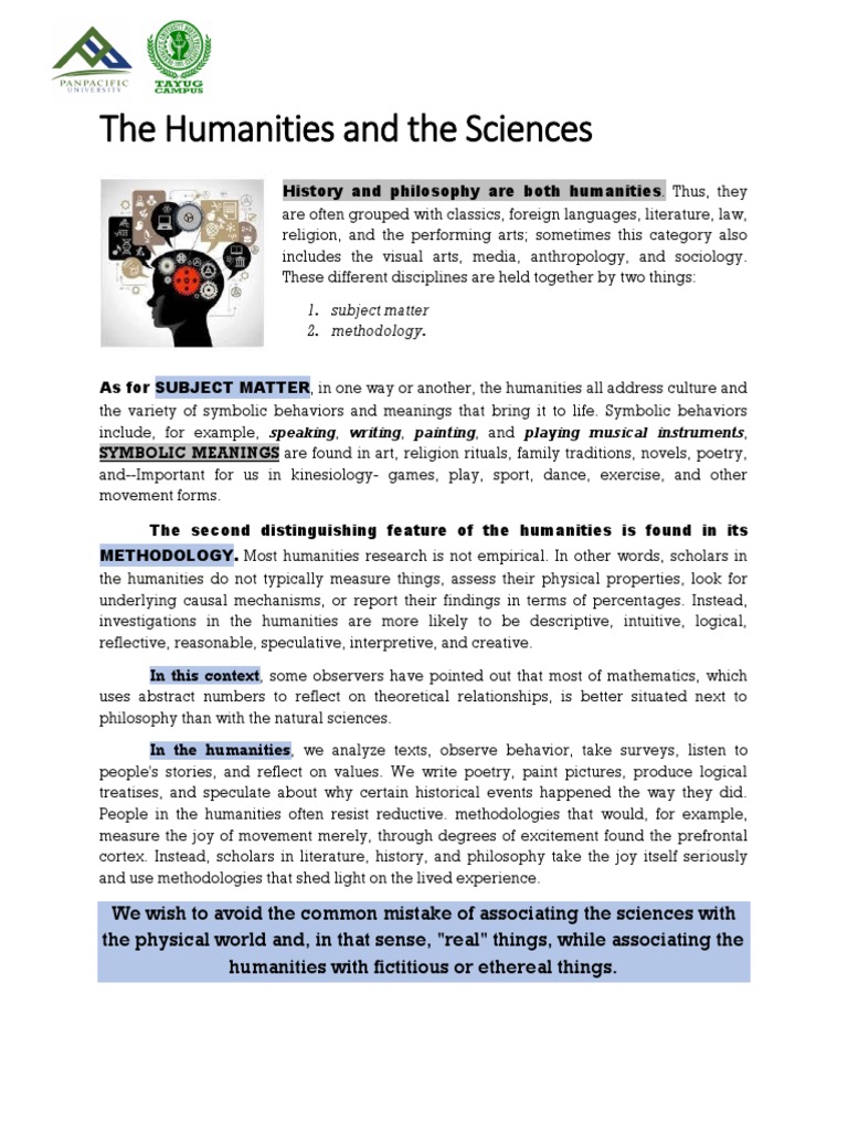 The Humanities and The Sciences | Download Free PDF | Humanities | Science