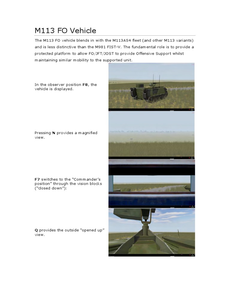 M113 FO Vehicle | PDF