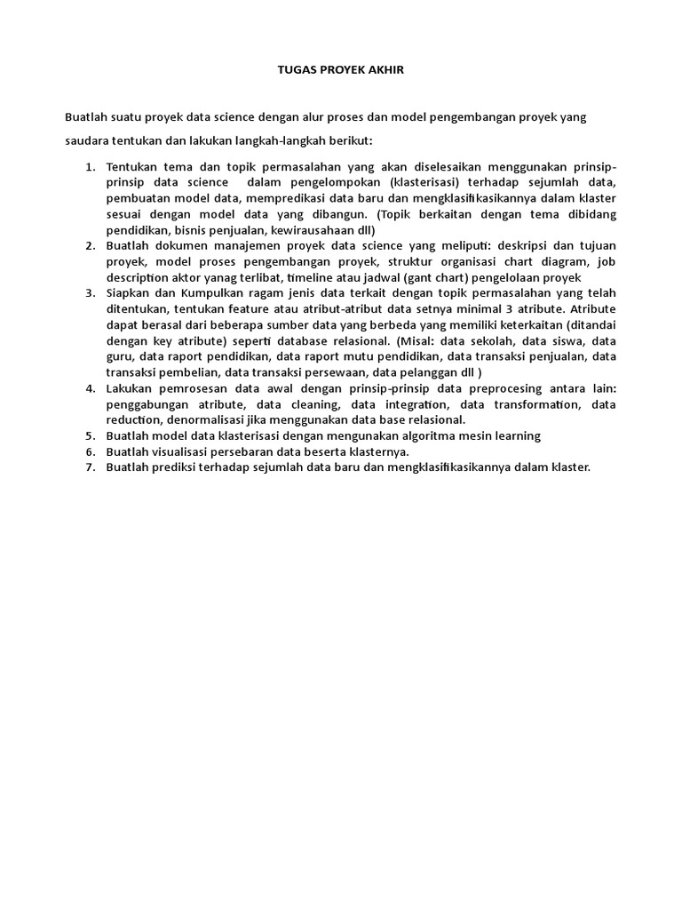 Proyek Akhir Data Science: Klasterisasi | PDF
