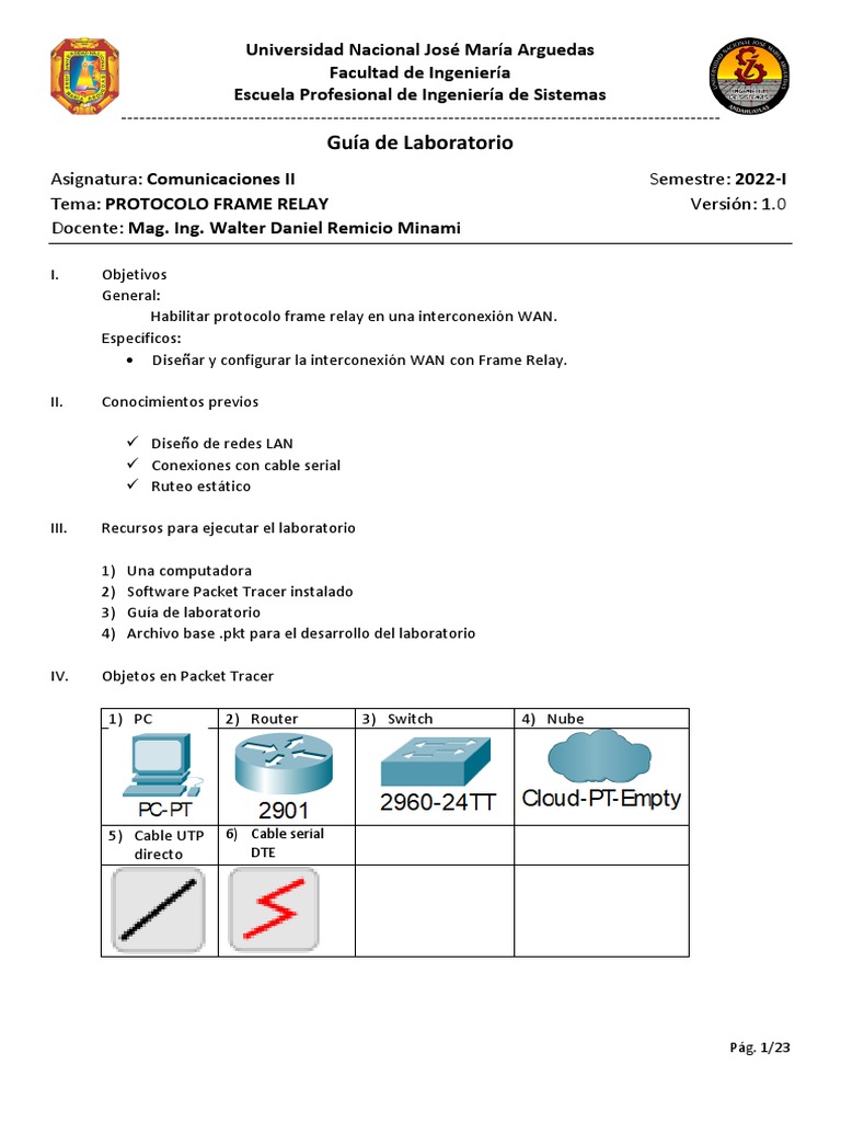 Configuración de una red WAN utilizando el protocolo Frame Relay en Packet Tracer | PDF ...
