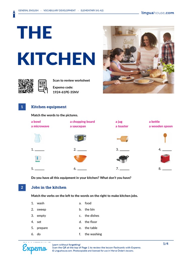The Kitchen British English Teacher | PDF | Kitchen | Domestic Implements