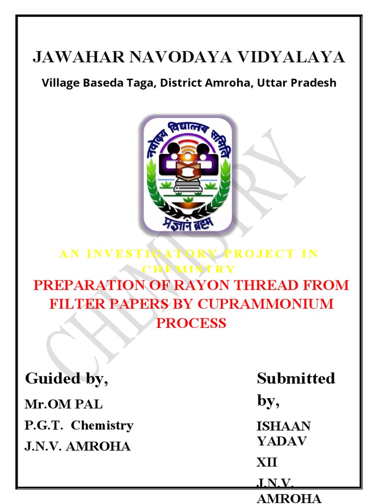 Jawahar Navodaya Vidyalaya Chara Udupi D | PDF | Rayon | Cellulose