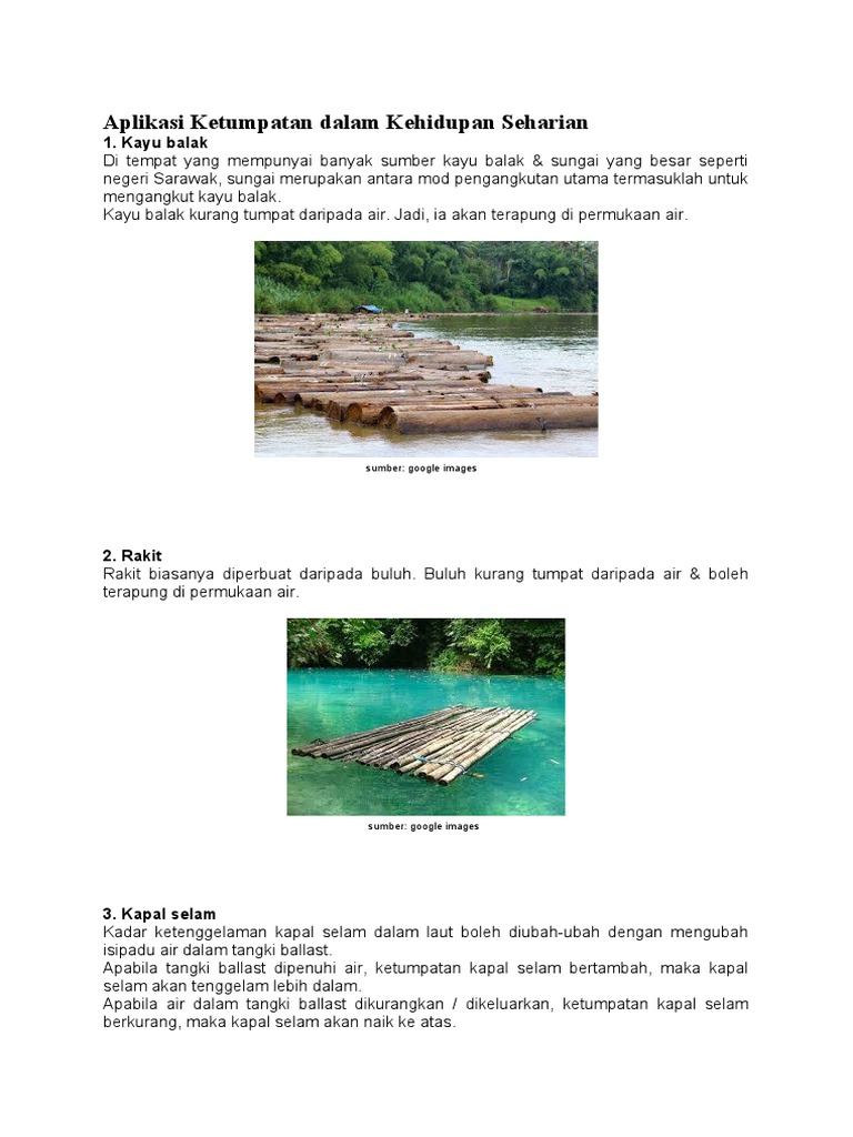 Nota Aplikasi Ketumpatan Dalam Kehidupan Seharian | PDF