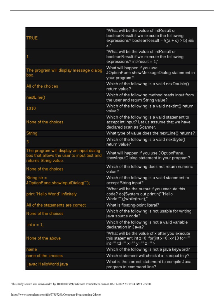 Computer Programming 2docx 1 Pdf Class Computer Programming Method Computer Programming