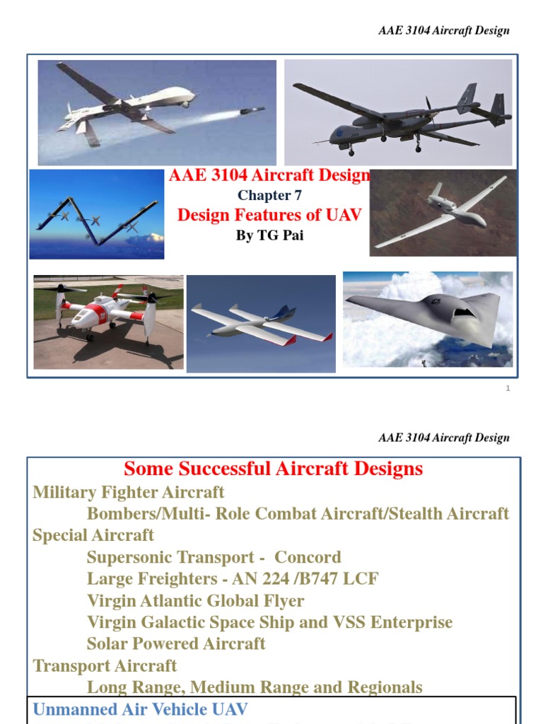 AAE 3104 CH 7 Design Features of UAV | PDF | Unmanned Aerial Vehicle ...