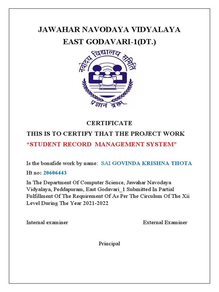 Cs Project Document Final (Govind) | PDF | Information Technology Management | System Software