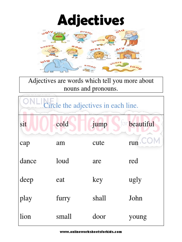 Adjectives Worksheets For Grade 1-2 | PDF