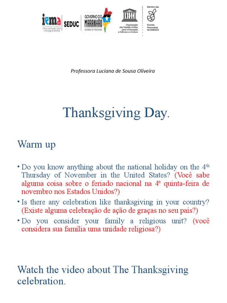 Thanksgiving. November 24 Th. 2022. | PDF | Thanksgiving | Public Holiday