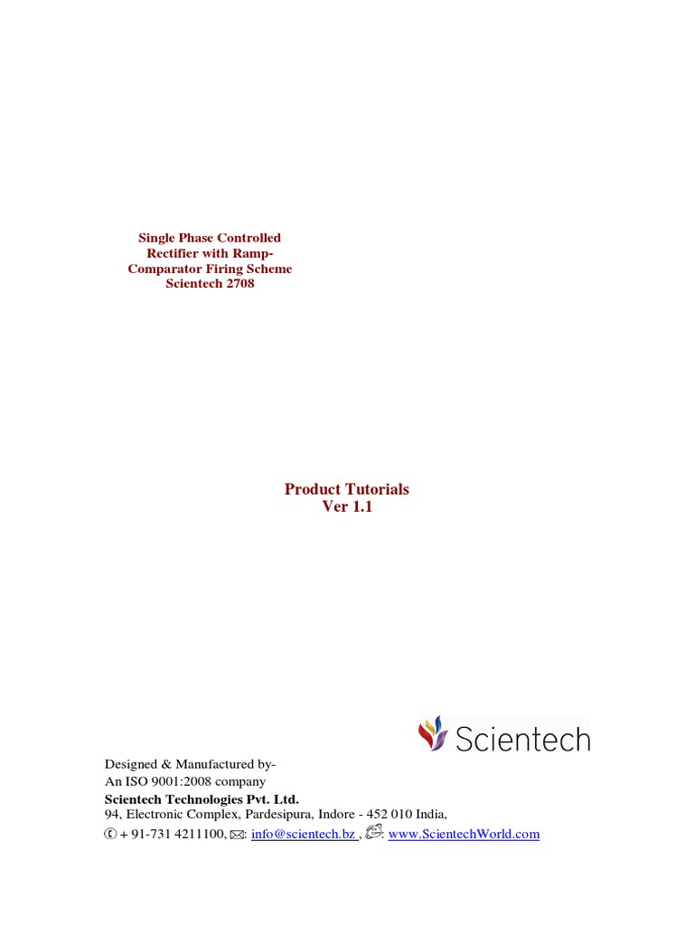 Scientech 2708 | PDF | Rectifier | Physical Quantities
