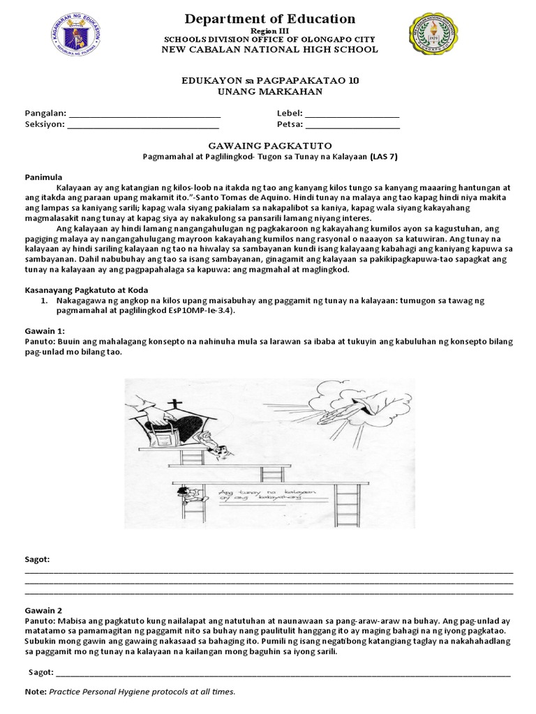 EsP 10 Q1 Module 1 Week 7 LAS 7 | PDF