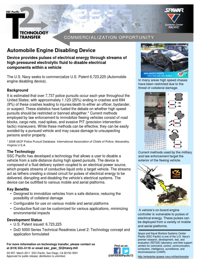 Automobile Engine Disabling Device | PDF | Vehicles | National Security