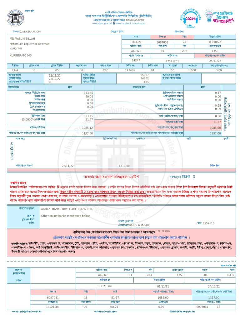 Utility Bill Format For Any Document Verification Editing Method | PDF