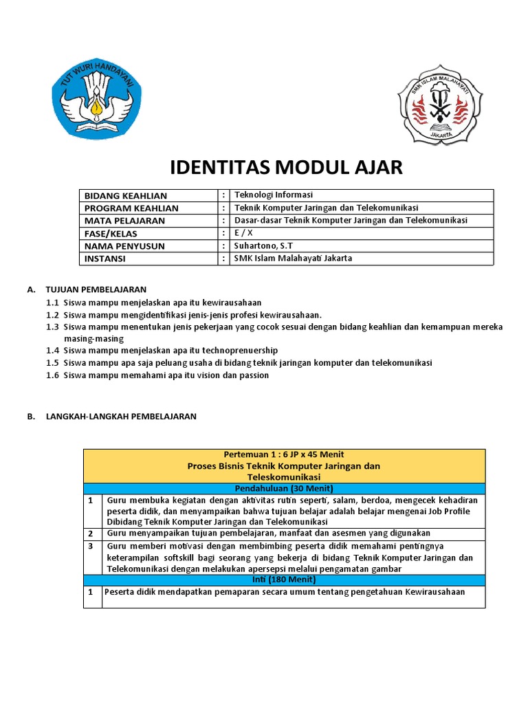 Modul Ajar Profesi SMK Islam Malahayati | PDF