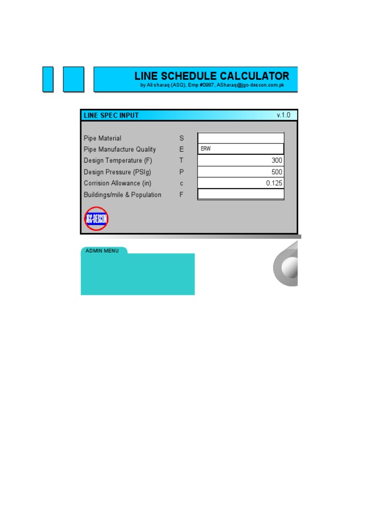 B31.8 Schedule Calculator v1.0 | PDF | Pipe (Fluid Conveyance ...