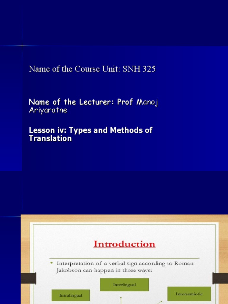 Lesson 4-Methods of Translation | PDF | Translations | Applied Linguistics