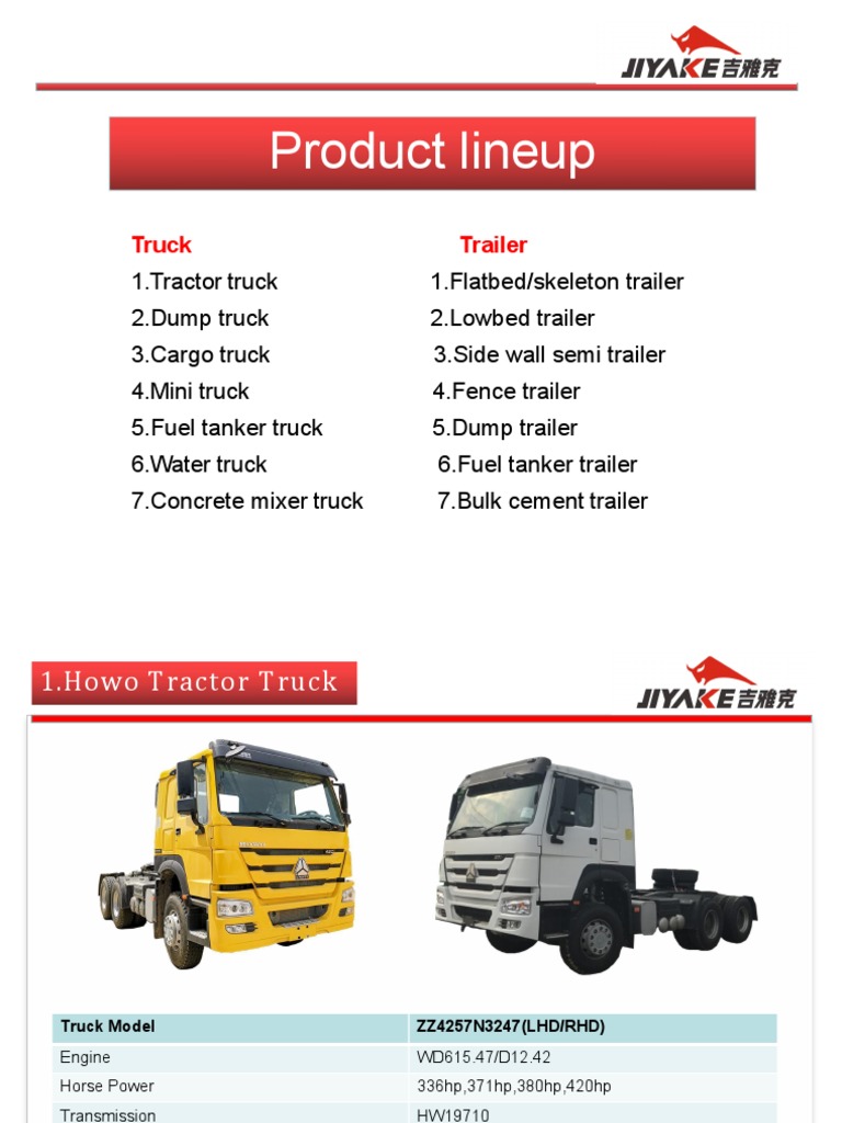 A Comprehensive Guide to Howo Trucks and Trailers for Heavy-Duty Transportation | PDF | Truck ...