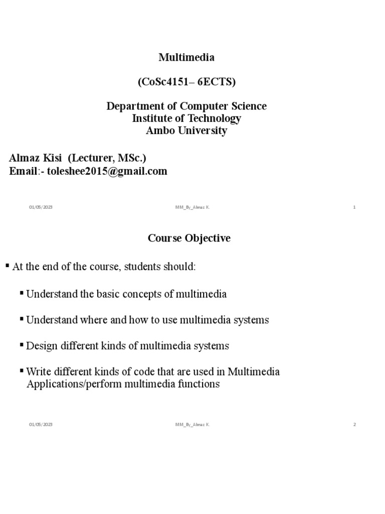 Lec 1 | PDF | Multimedia | Information