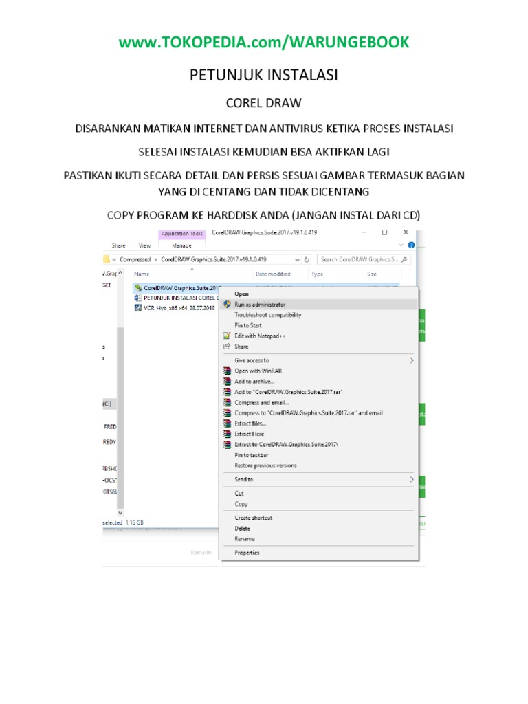 Petunjuk Instalasi Corel Draw | PDF
