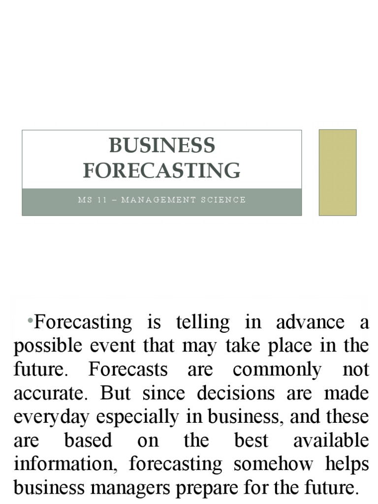 Business Forecasting | PDF | Forecasting | Moving Average