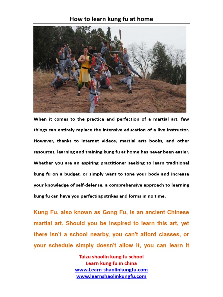 How To Learn Kung Fu at Home | PDF | Chinese Martial Arts | Tai Chi