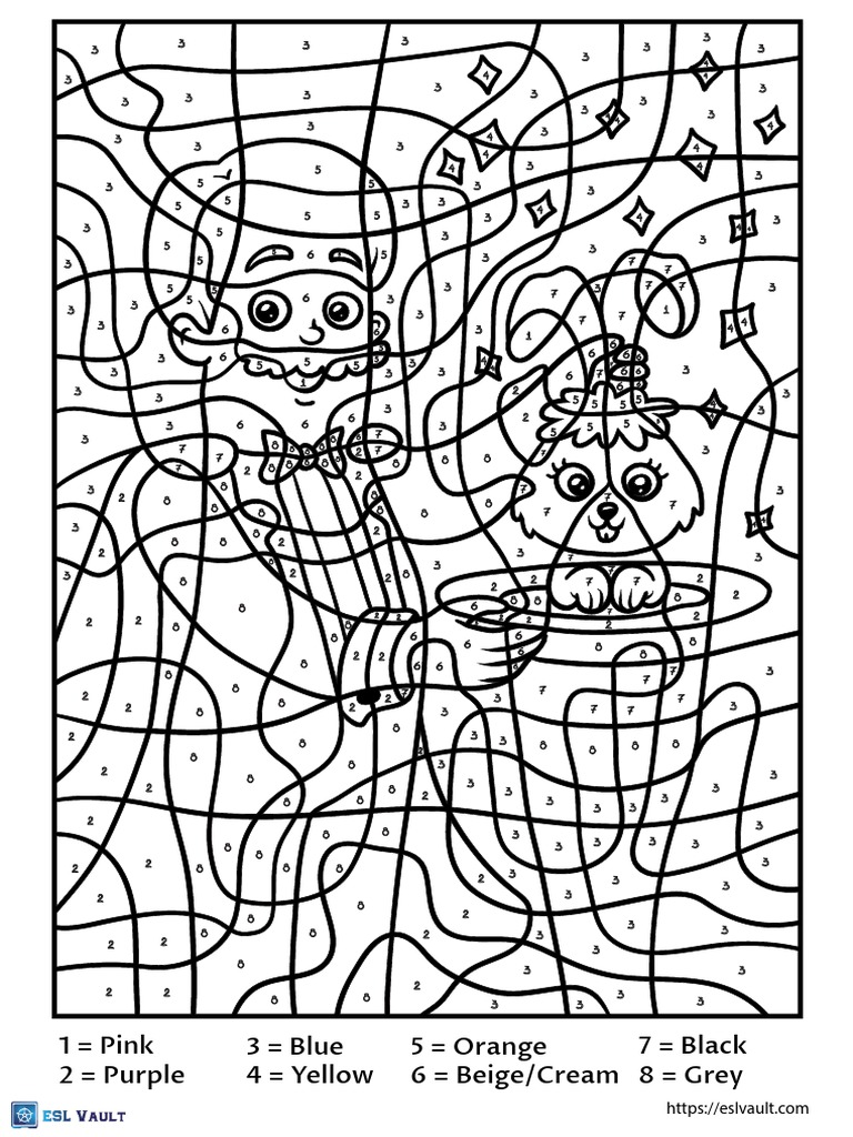 Magic Color by Number Printable PDF | PDF