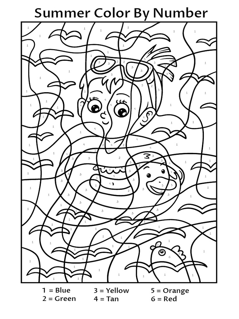 Summer Color by Number Printable | PDF